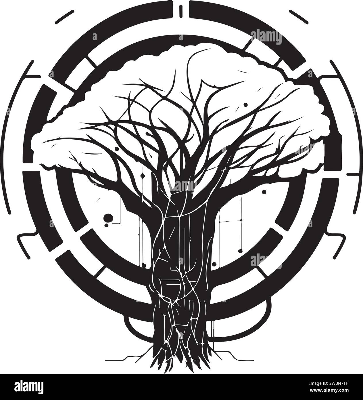 Tech tree logo symbol vector Black and White Stock Photos & Images - Alamy