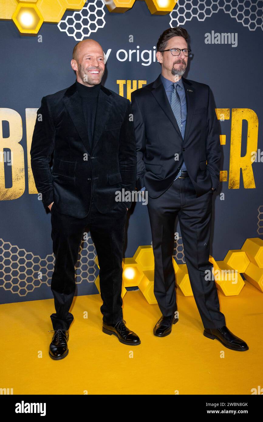 Jason Statham, left, and David Ayer pose for photographers upon arrival ...