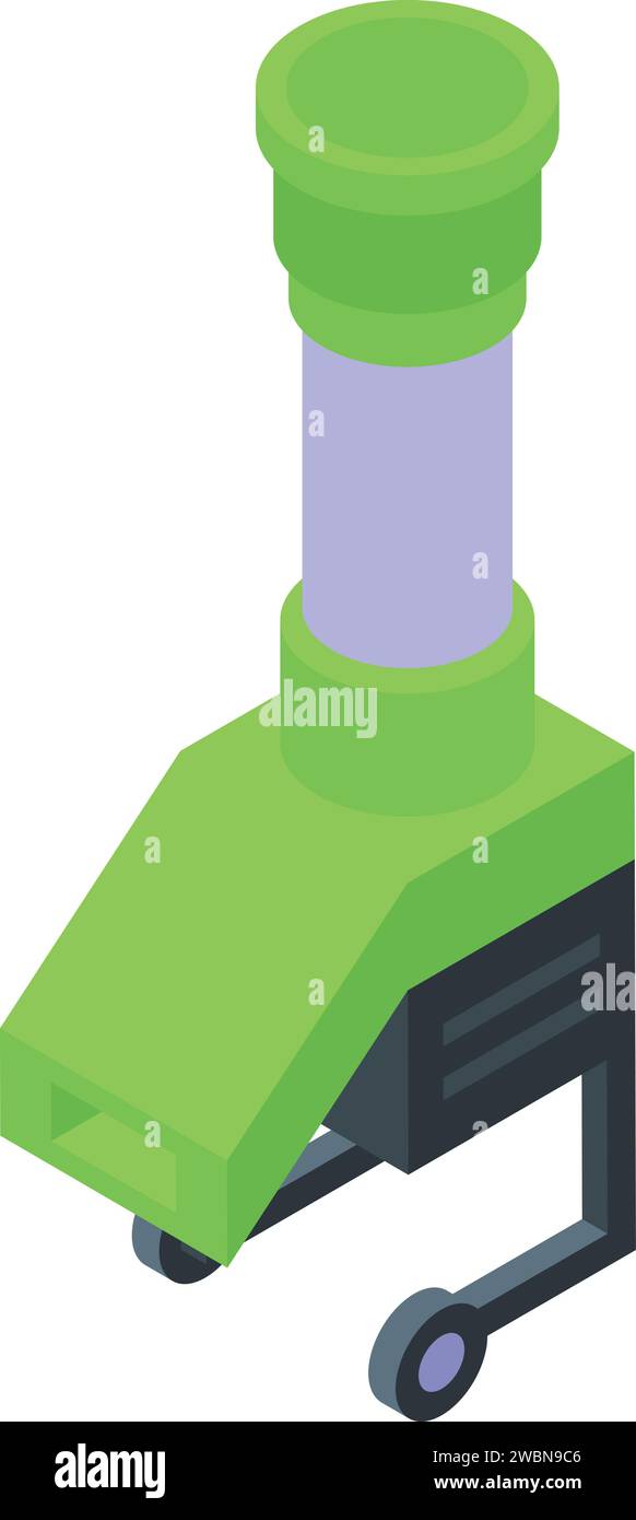 Implement garden shredder icon isometric vector. Agriculture tool ...