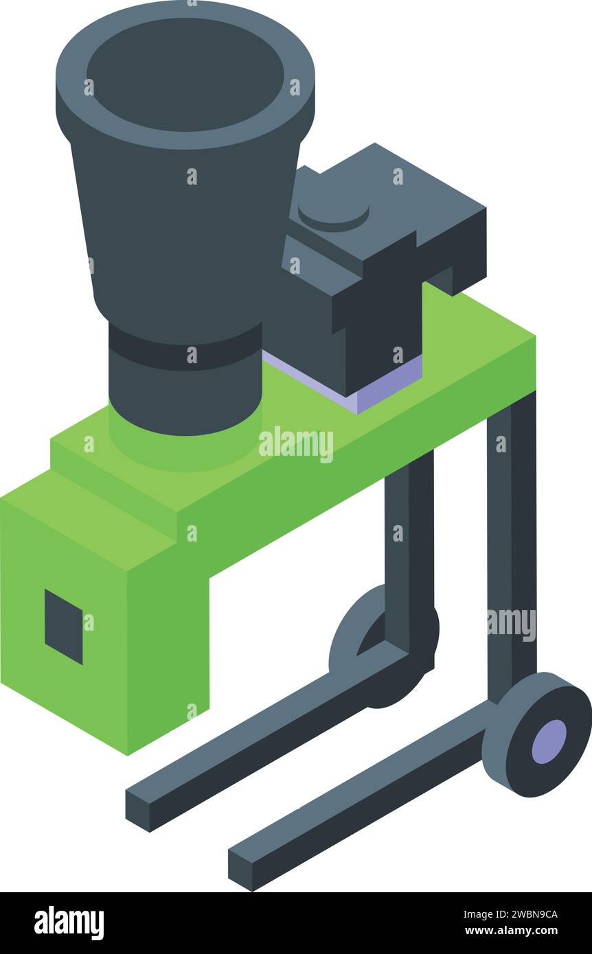 Portable garden shredder icon isometric vector. Robot tool. Work forest ...