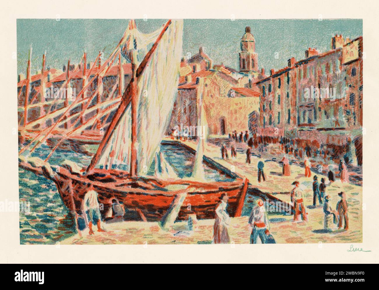 Saint-Tropez. Maximilien Luce. 1897. Colour lithograph Stock Photo - Alamy
