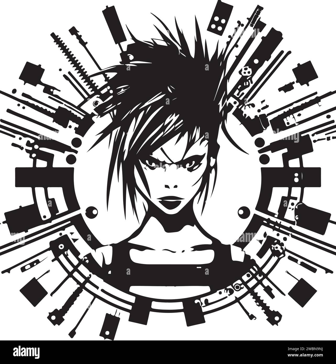 Punk hairstyle Black and White Stock Photos & Images - Alamy