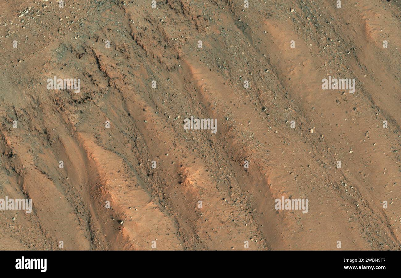This image shows some faint traces of dark flows along the headwall of ...