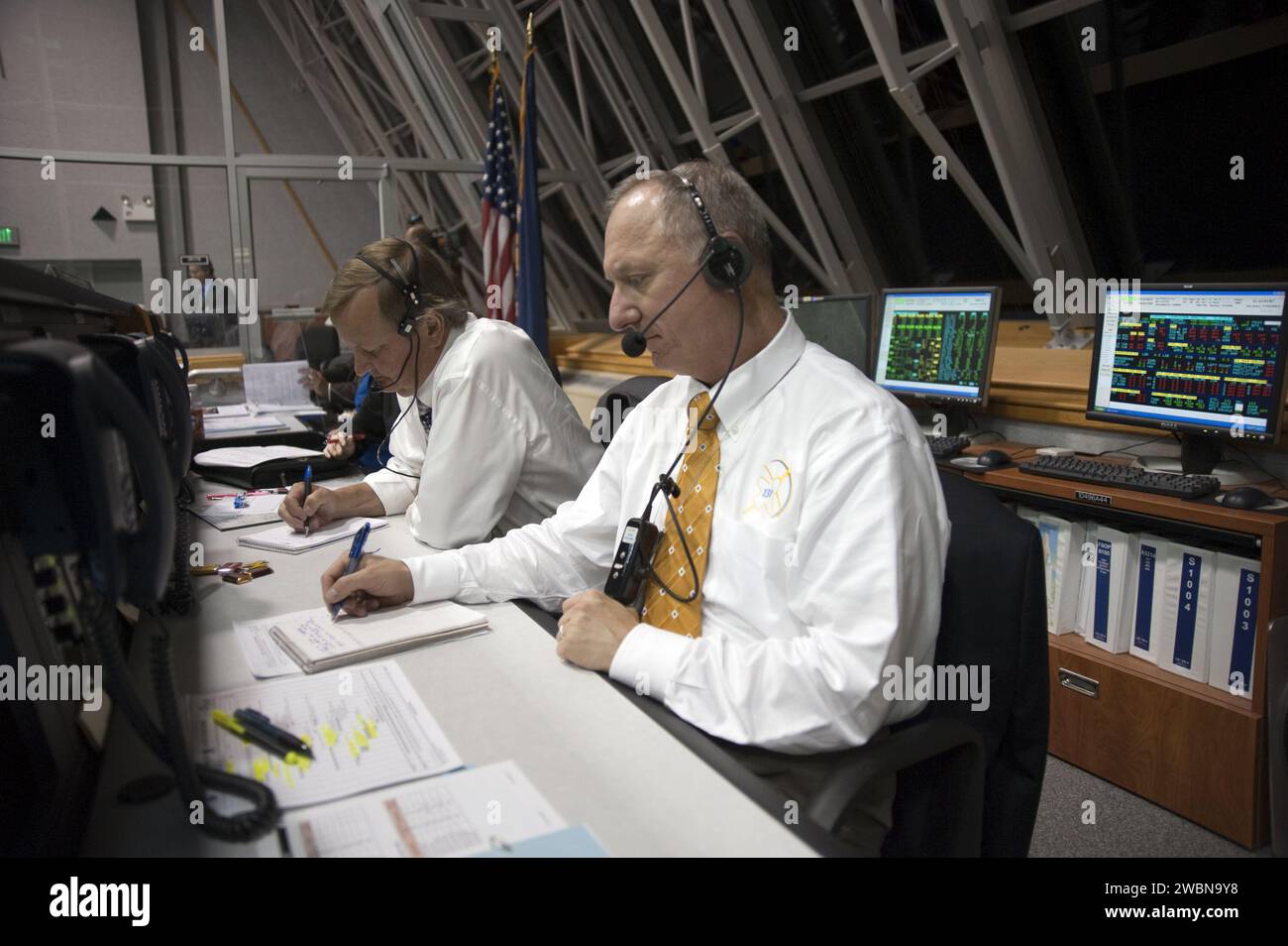 Shuttle Launch Director Pete Nickolenko and Mike Leinbach prepared for ...