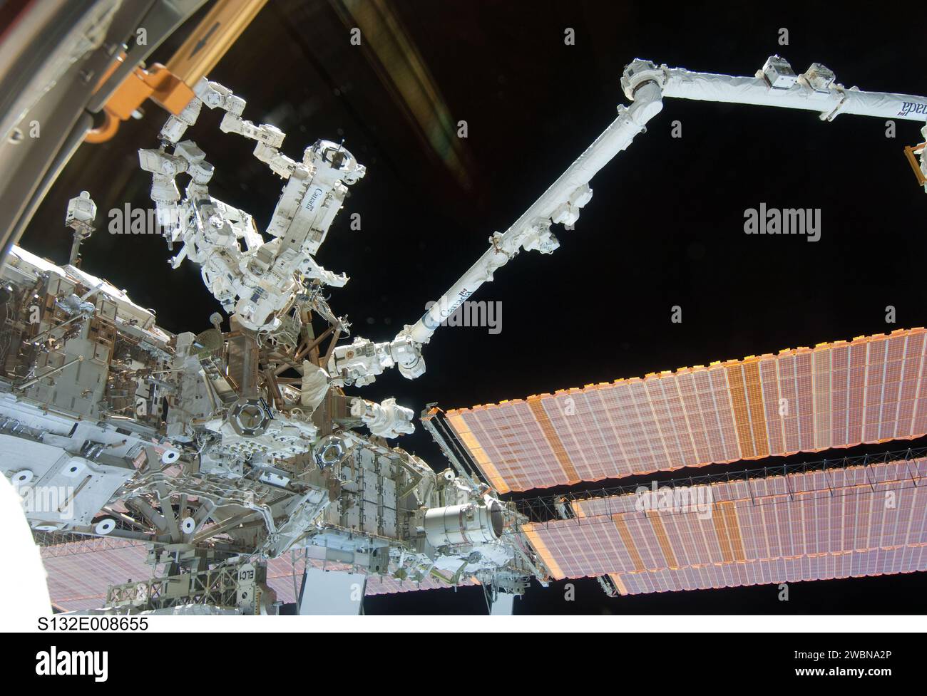 S132-E-008655 (20 May 2010) --- This view of a section of the International Space Station was ...