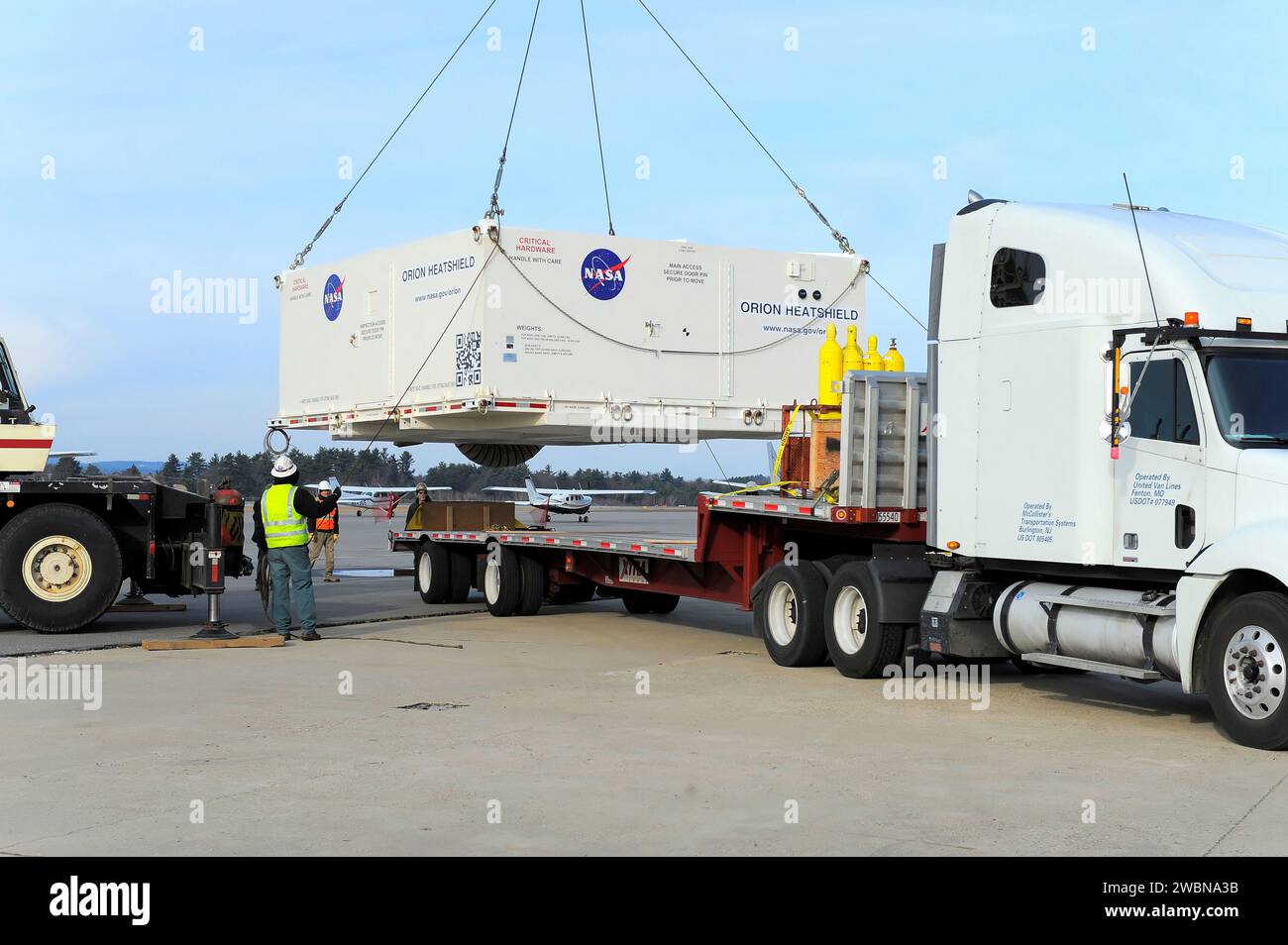 NASA's Super Guppy transport plane transports the Exploration Flight ...