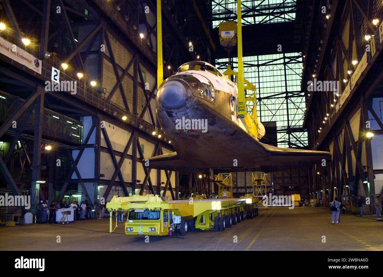 KENNEDY SPACE CENTER, FLA. -- In the Vehicle Assembly Building, the ...