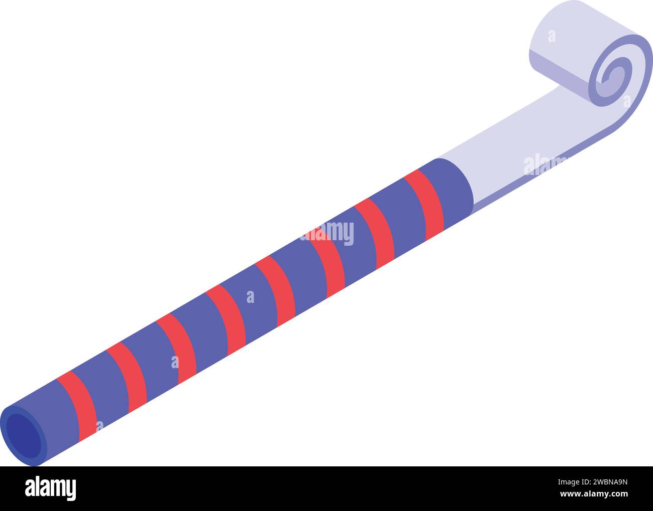 Scroll party blower icon isometric vector. Toy accessory. Celebration ...