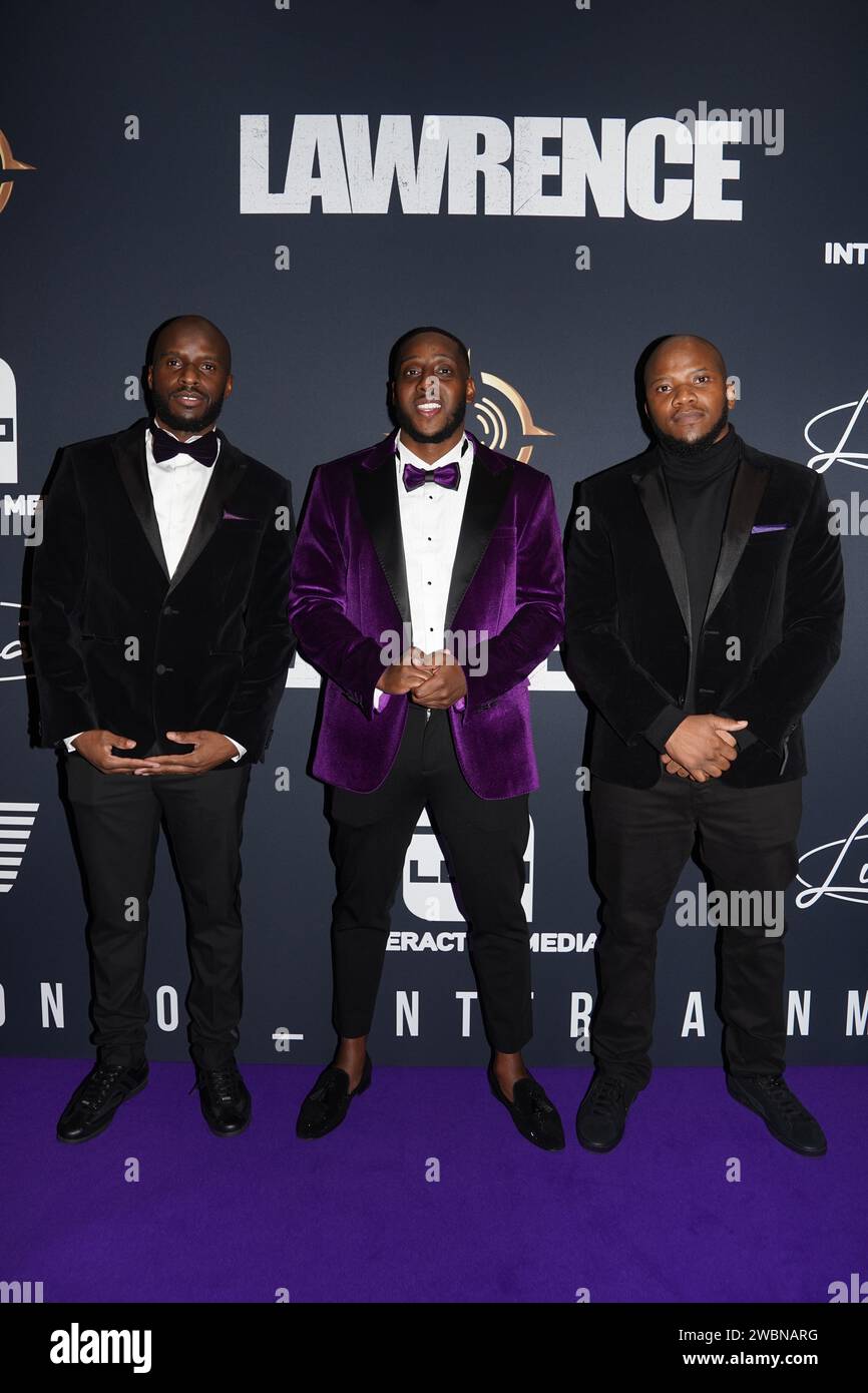 (left-right) Joshua Nugent, Luke Cato and Benjamin Nugent attend the ...