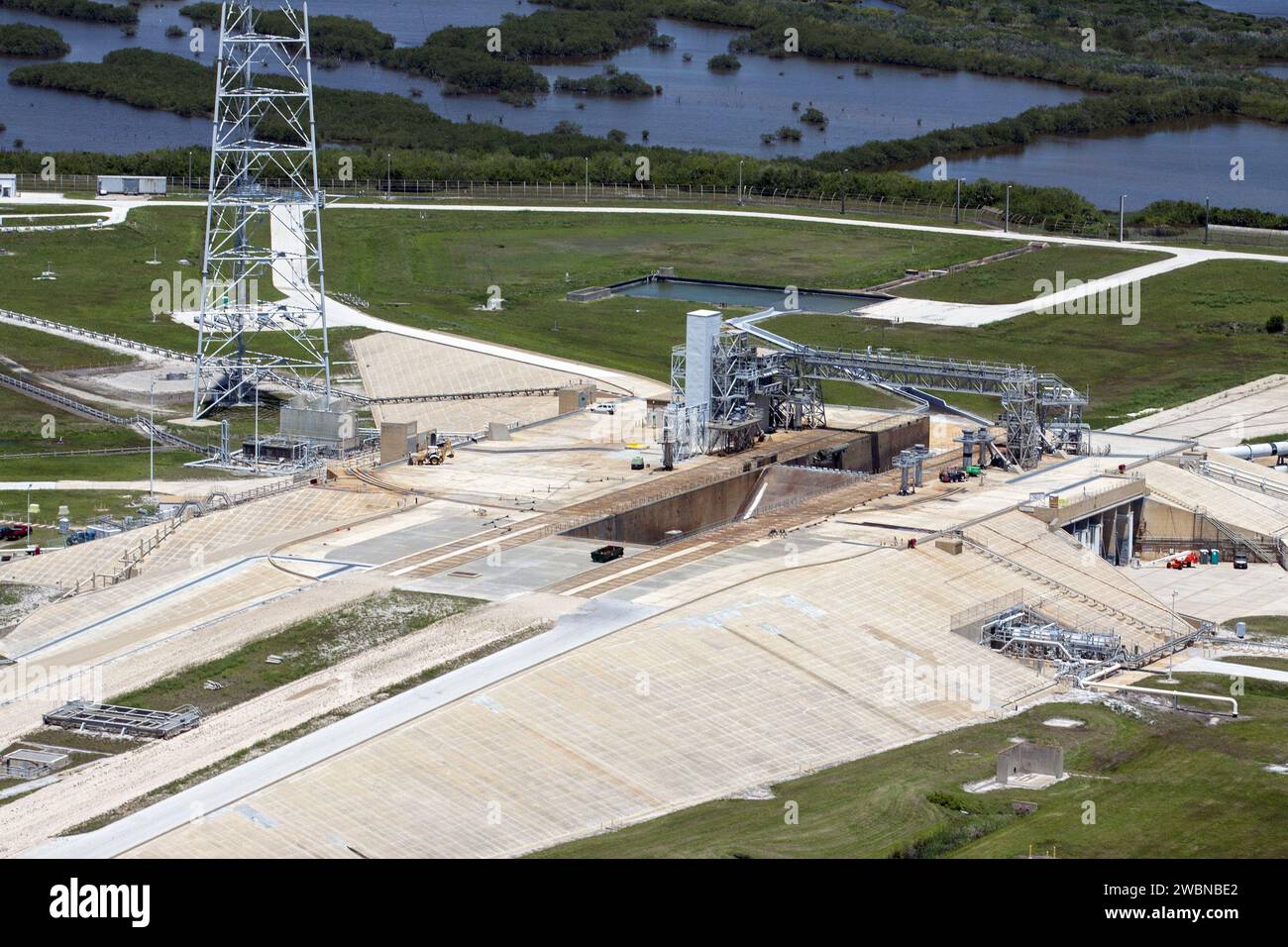 CAPE CANAVERAL, Fla. – An aerial view shows construction progress at ...