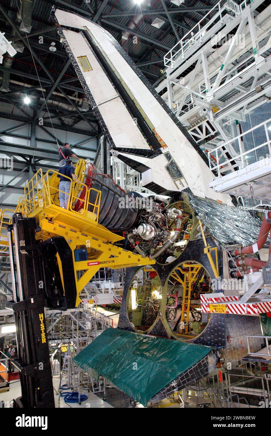 In Orbiter Processing Facility bay 1, Kennedy Space Center, a Space ...