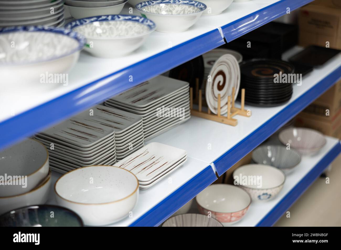 Various earthenware on shelves hi-res stock photography and images - Alamy