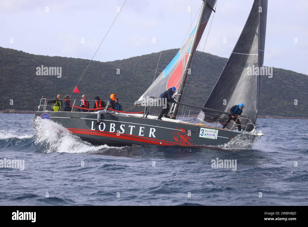 Bodrum,Turkey. 03 December 2023: Sailboats sail in windy weather in the ...