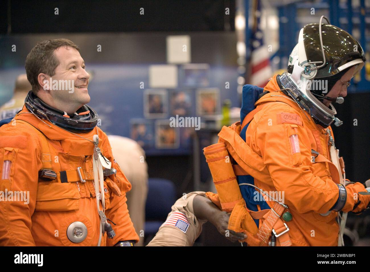 STS-130 crew during payload egress training at Full Fuselage Trainer (FFT). Photo Date: June 1 ...
