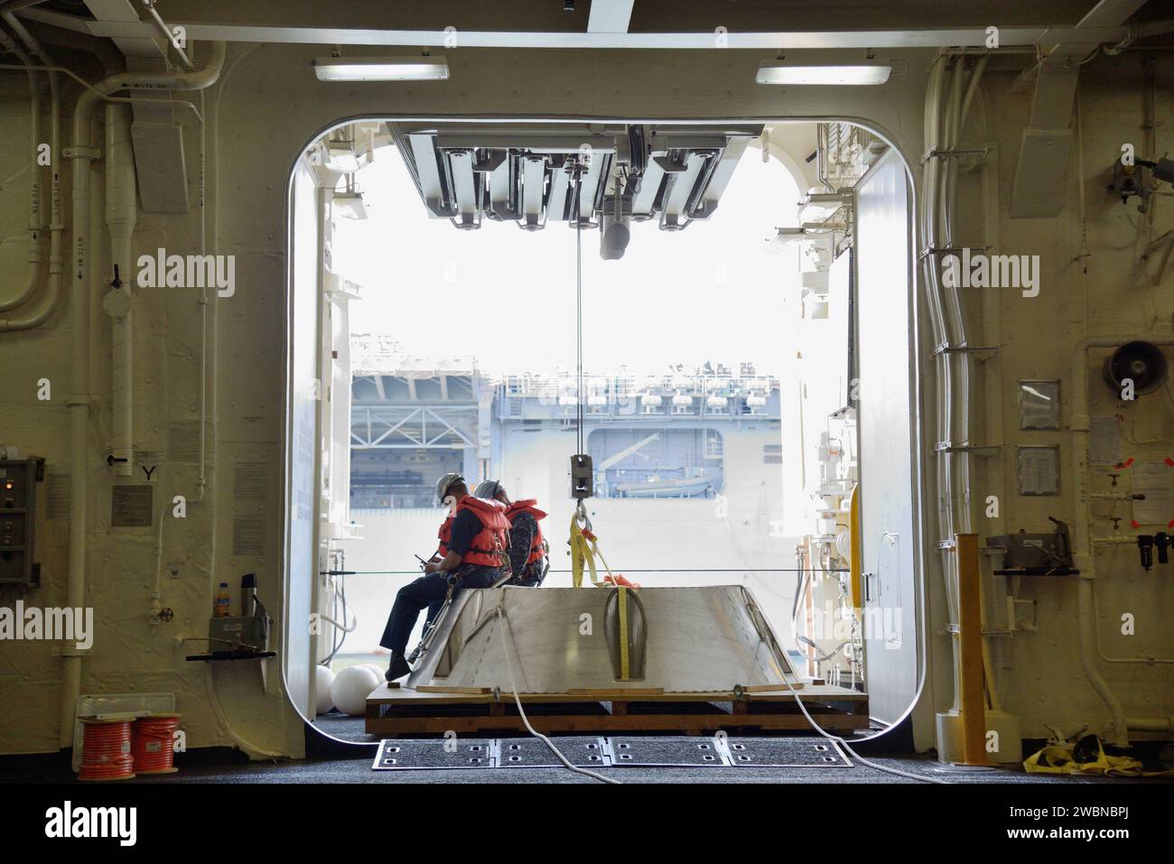 The Orion test capsule undergoes stationary recovery testing in Norfolk ...