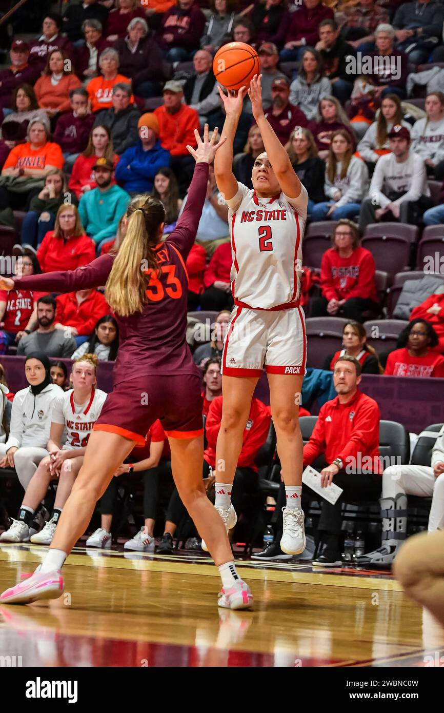 BLACKSBURG, VA - JANUARY 07: NC State Wolfpack forward Mimi Collins (2 ...