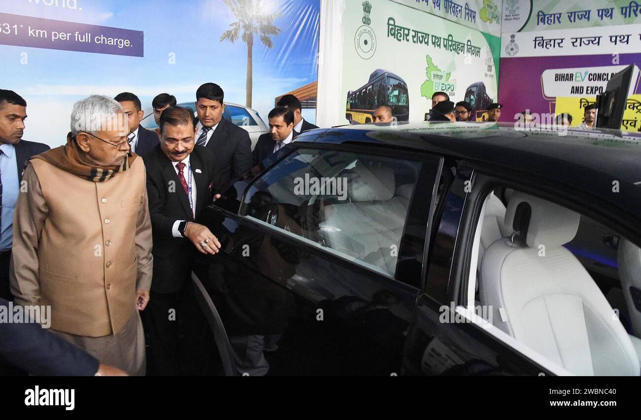 Patna, India. 11th Jan, 2024. PATNA, INDIA - JANUARY 11: Chief minister ...