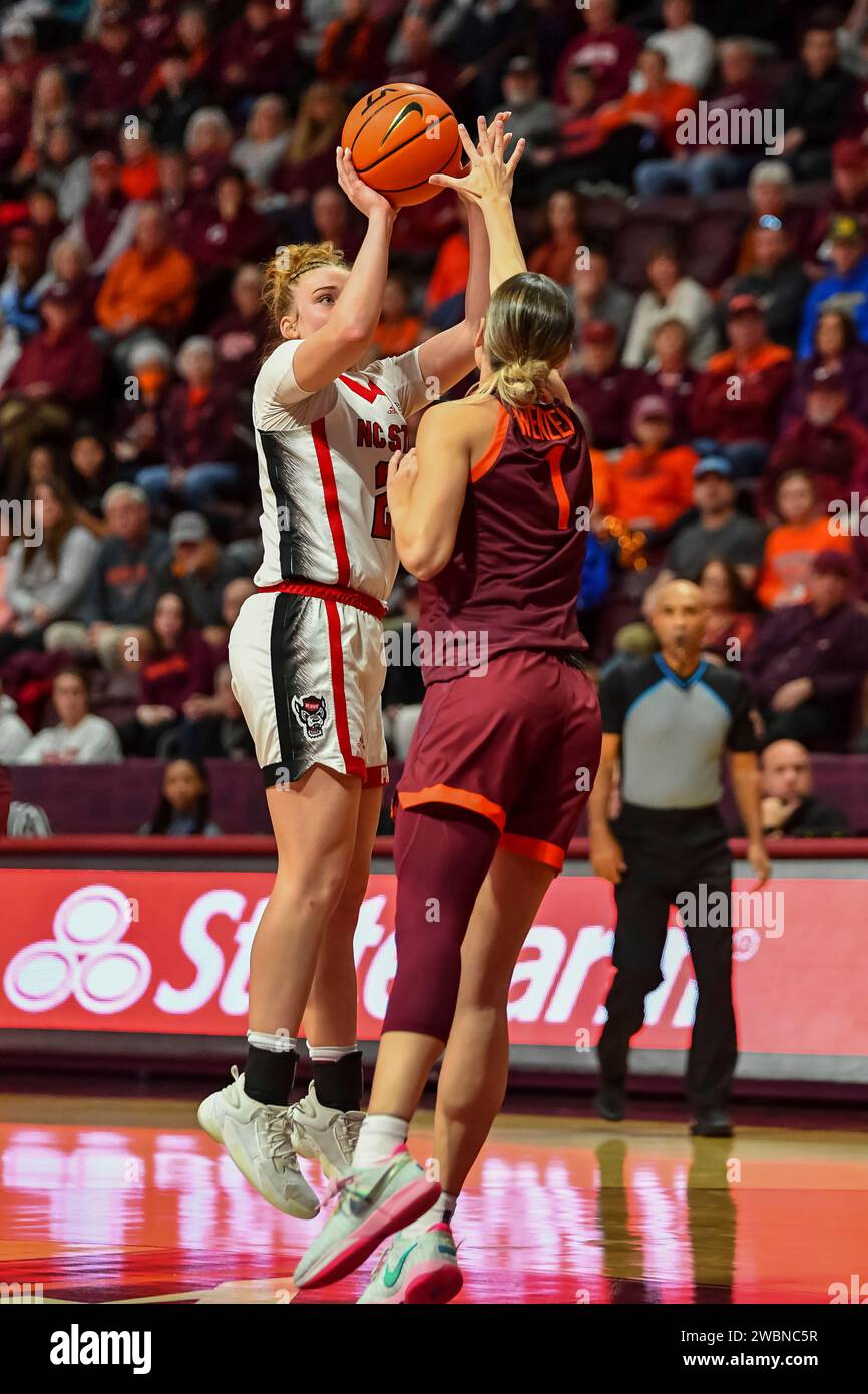 BLACKSBURG, VA - JANUARY 07: NC State Wolfpack guard Laci Steele (24 ...