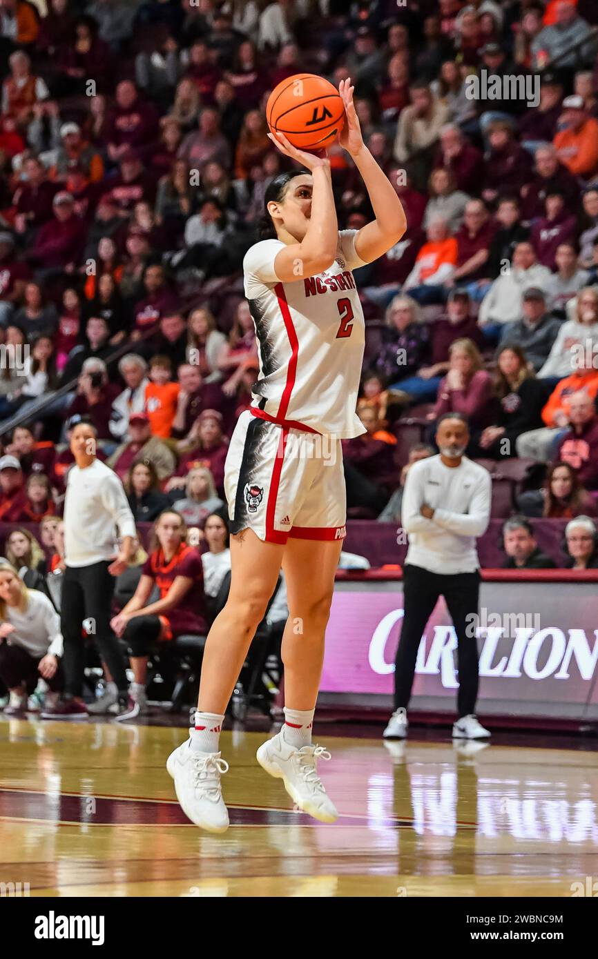BLACKSBURG, VA - JANUARY 07: NC State Wolfpack forward Mimi Collins (2 ...