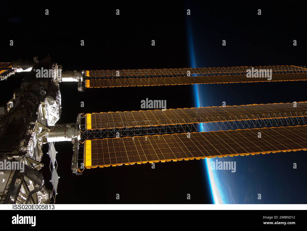 ISS020-E-005813 (31 May 2009) --- Backdropped by Earth's horizon and ...