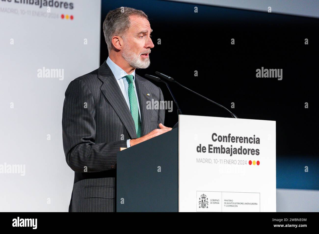 Madrid, Spain. 11th Jan, 2024. The king of Spain Felipe VI seen ...