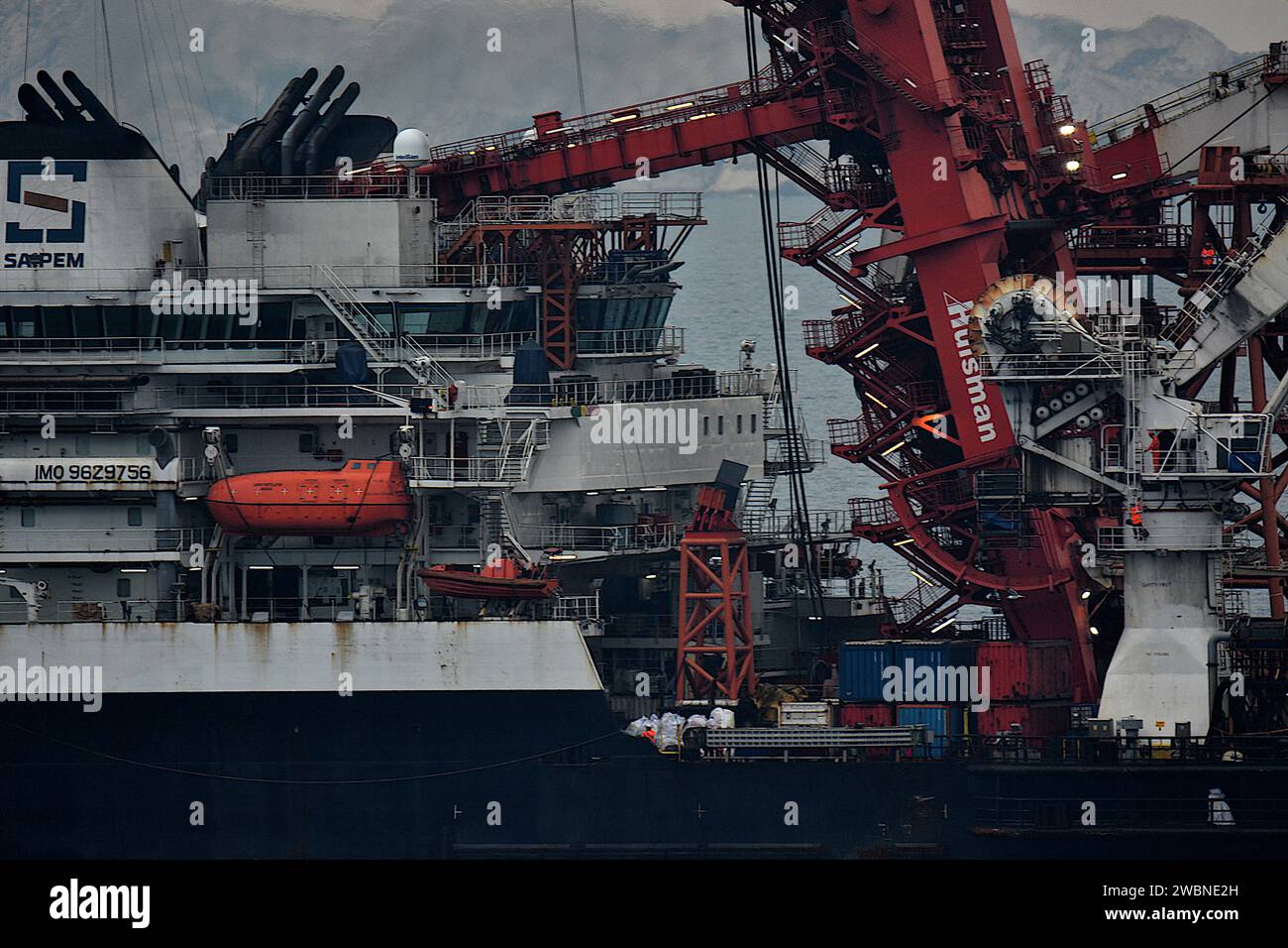 The Pipelay Crane Vessel (PCV) Saipem Constellation arrives at the ...