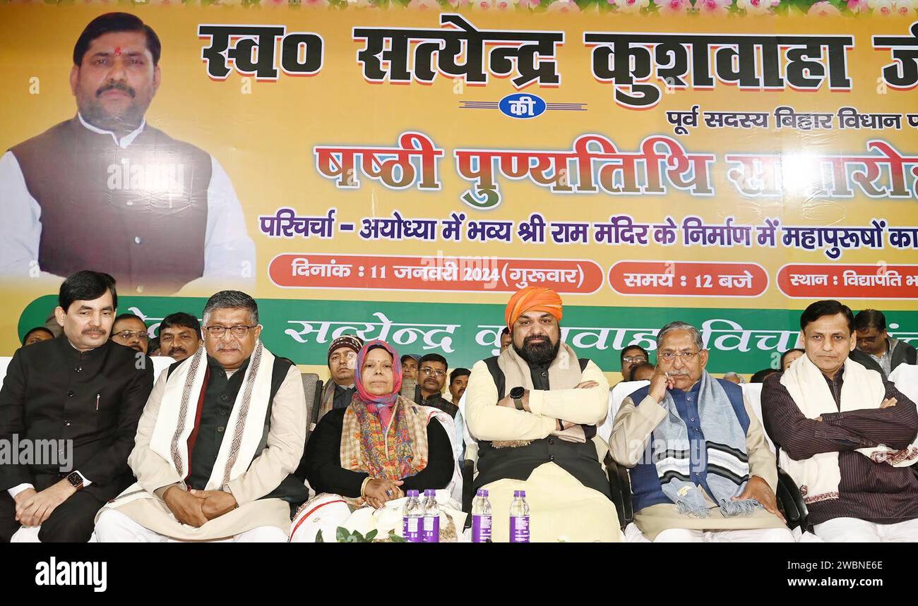 Patna, India. 11th Jan, 2024. PATNA, INDIA - JANUARY 11: Bihar BJP ...