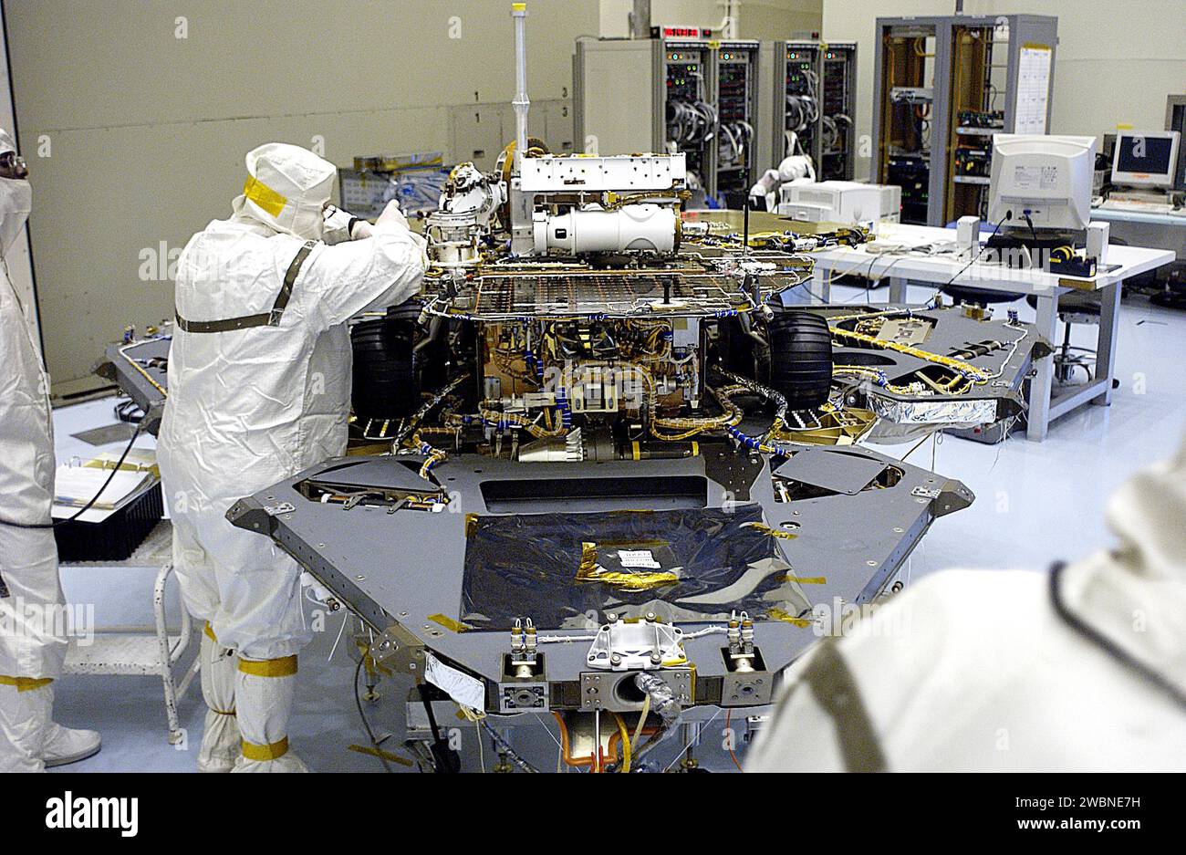At the Payload Hazardous Servicing Facility, MER-2 lander petals are ...