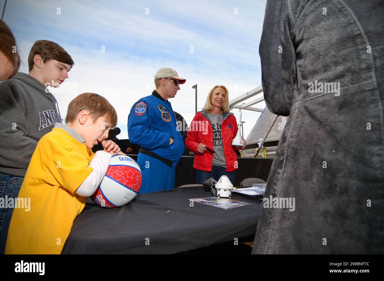 The Orion Pad Abort-1 pathfinder on display at an event outside ...