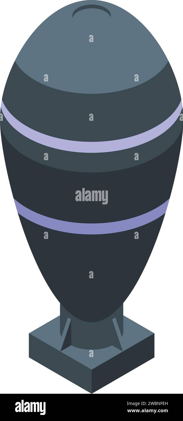 Big nuclear weapon icon isometric vector. Fire nuke blast. Flame rocket ...