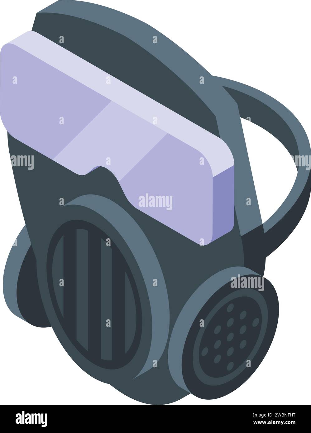 Nuclear gas mask icon isometric vector. Atomic explosion. Fire nuke ...