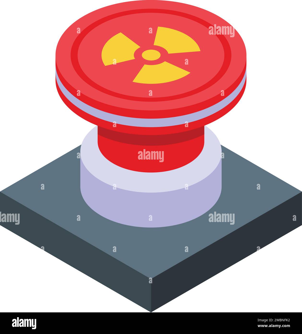 Nuclear weapon red button icon isometric vector. Power missile. Atomic ...