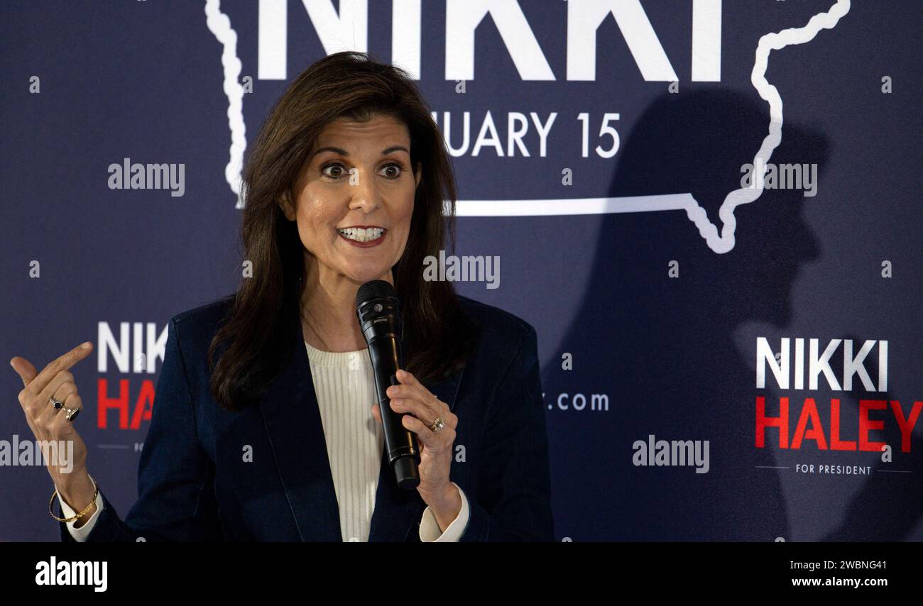 Ankeny, Iowa, USA. 11th Jan, 2024. Former U.N. Ambassador and South ...