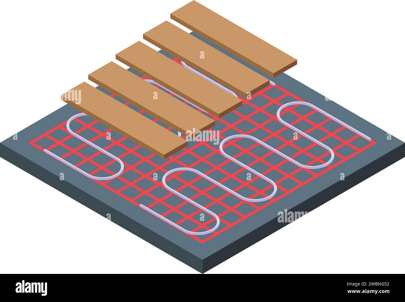 Electric warm floor icon isometric vector. House new climate. Preheat ...