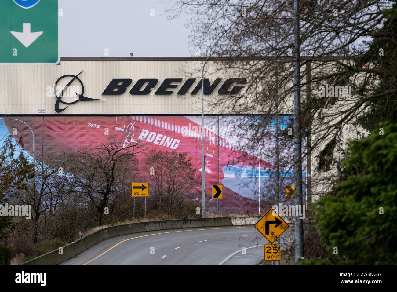Everett, Washington, USA. 11th Jan, 2024. The Boeing Everett Factory is ...