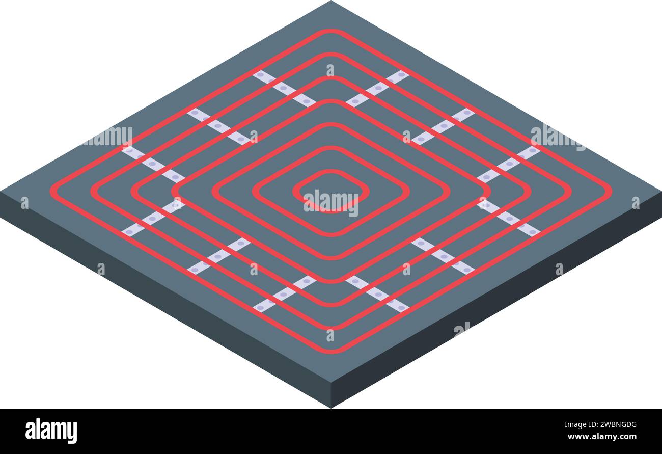 Hot warm floor icon isometric vector. New climate house. System temperature Stock Vector Image ...