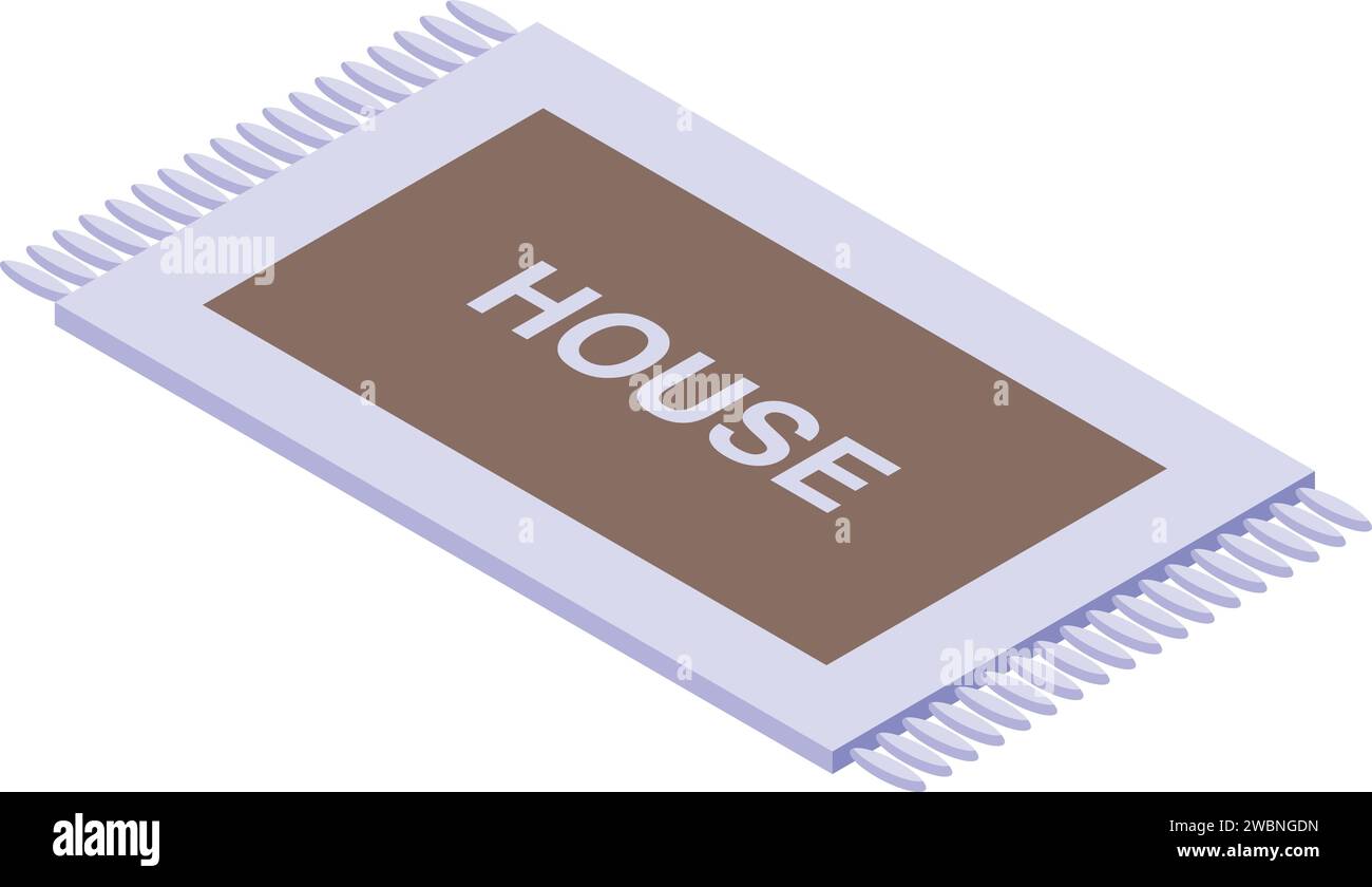 House door mat icon isometric vector. Clean home entrance. Decor ...