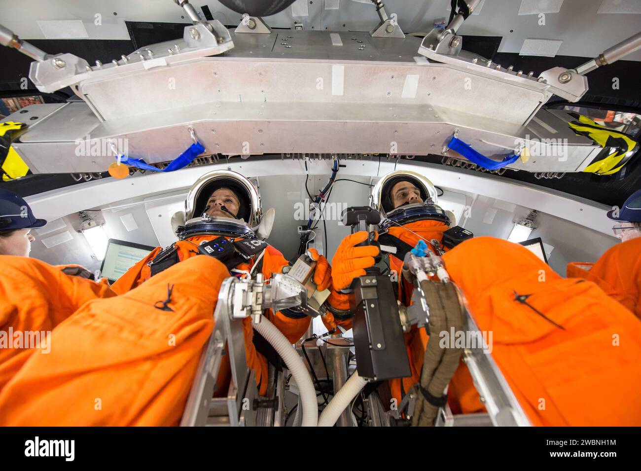 Engineers at NASA's Johnson Space Center in Houston evaluate how crews ...