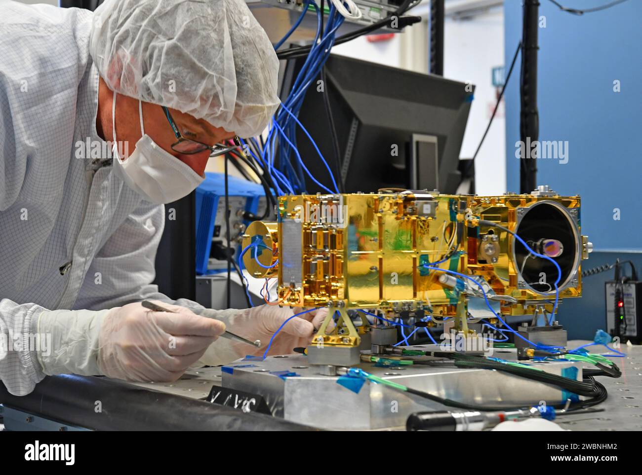 The Mast Unit for Mars 2020's SuperCam, shown being tested here, will ...