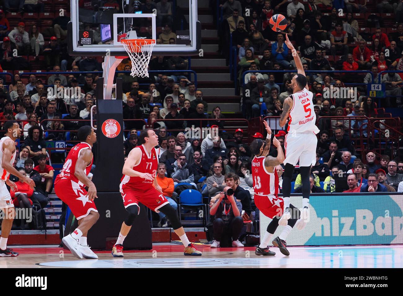 Milan, Italy. 11th Jan, 2024. Adam Hanga (Crvena Zvezda Belgrade ...