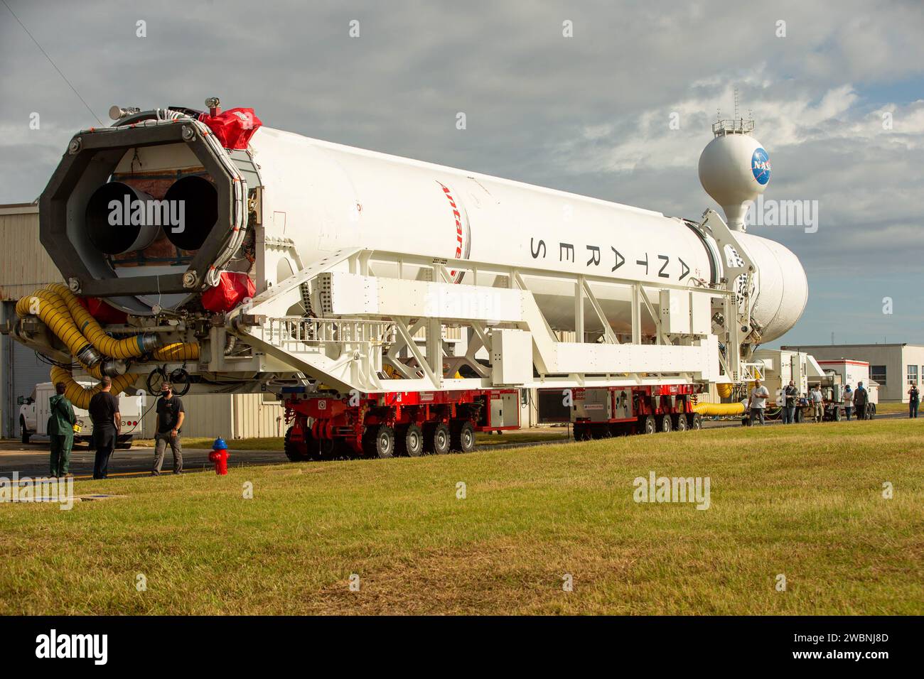 A Northrop Grumman Antares rocket carrying a Cygnus resupply spacecraft ...