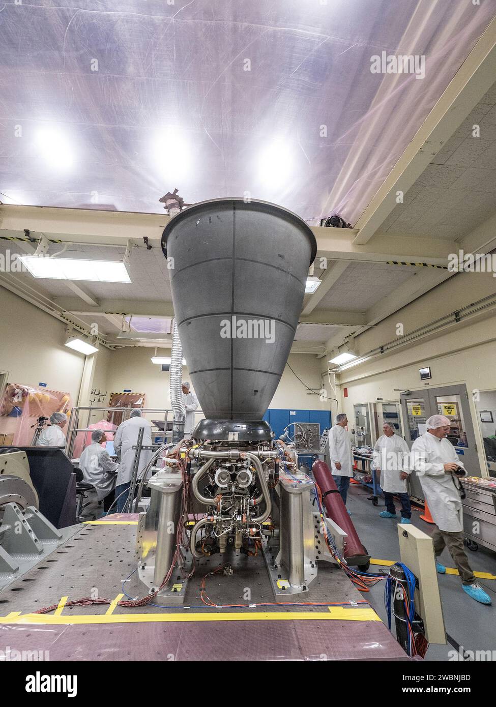 The Orbital Maneuvering System engine underwent vibration testing at ...