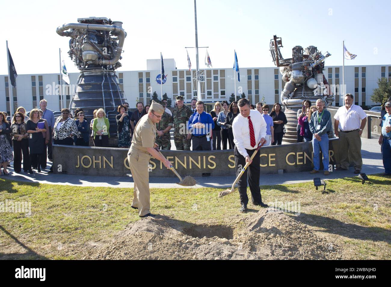 Stennis Space Center Director Patrick Scheuermann (right) and Naval ...
