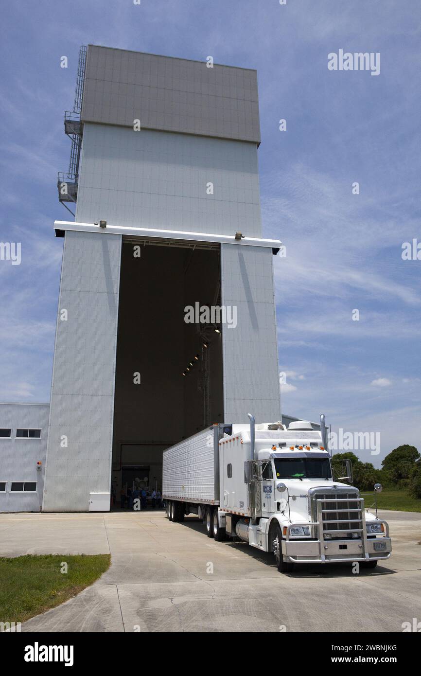 A truck delivered the jettison motor from Aerojet to Kennedy Space ...