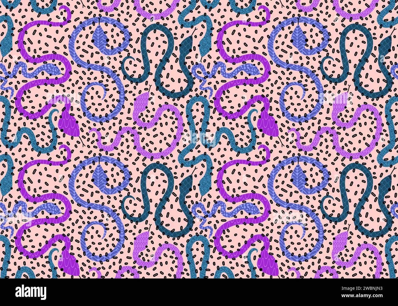 Christmas cartoon animals seamless snake pattern for new year wrapping ...