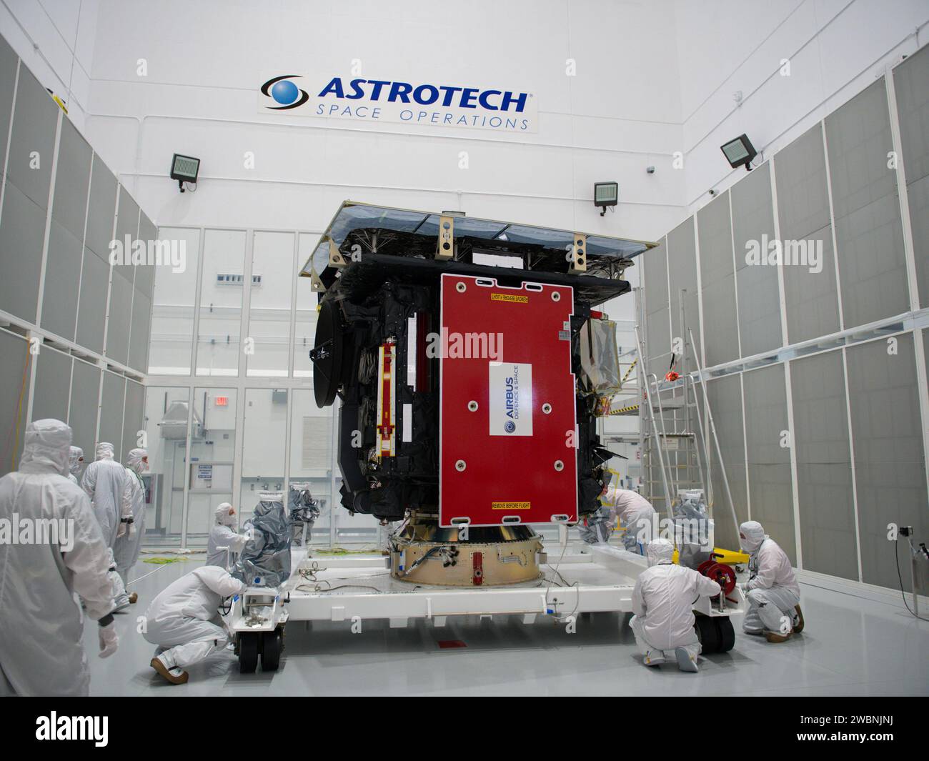 The Solar Orbiter spacecraft is mated to the payload adapter and ...