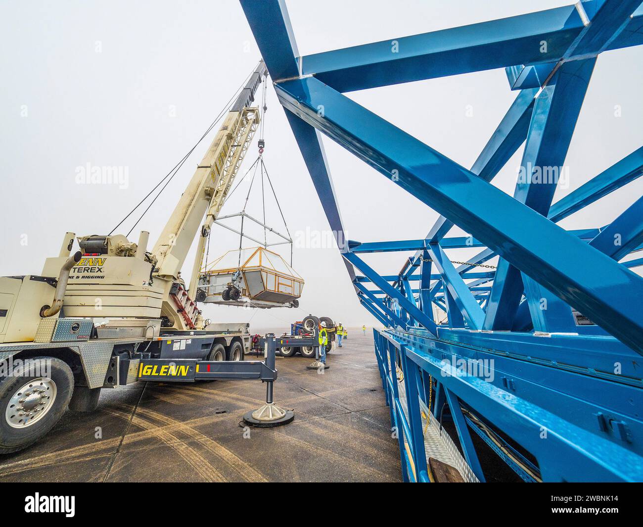 The Artemis I Orion crew module pressure vessel is loaded on NASA's ...