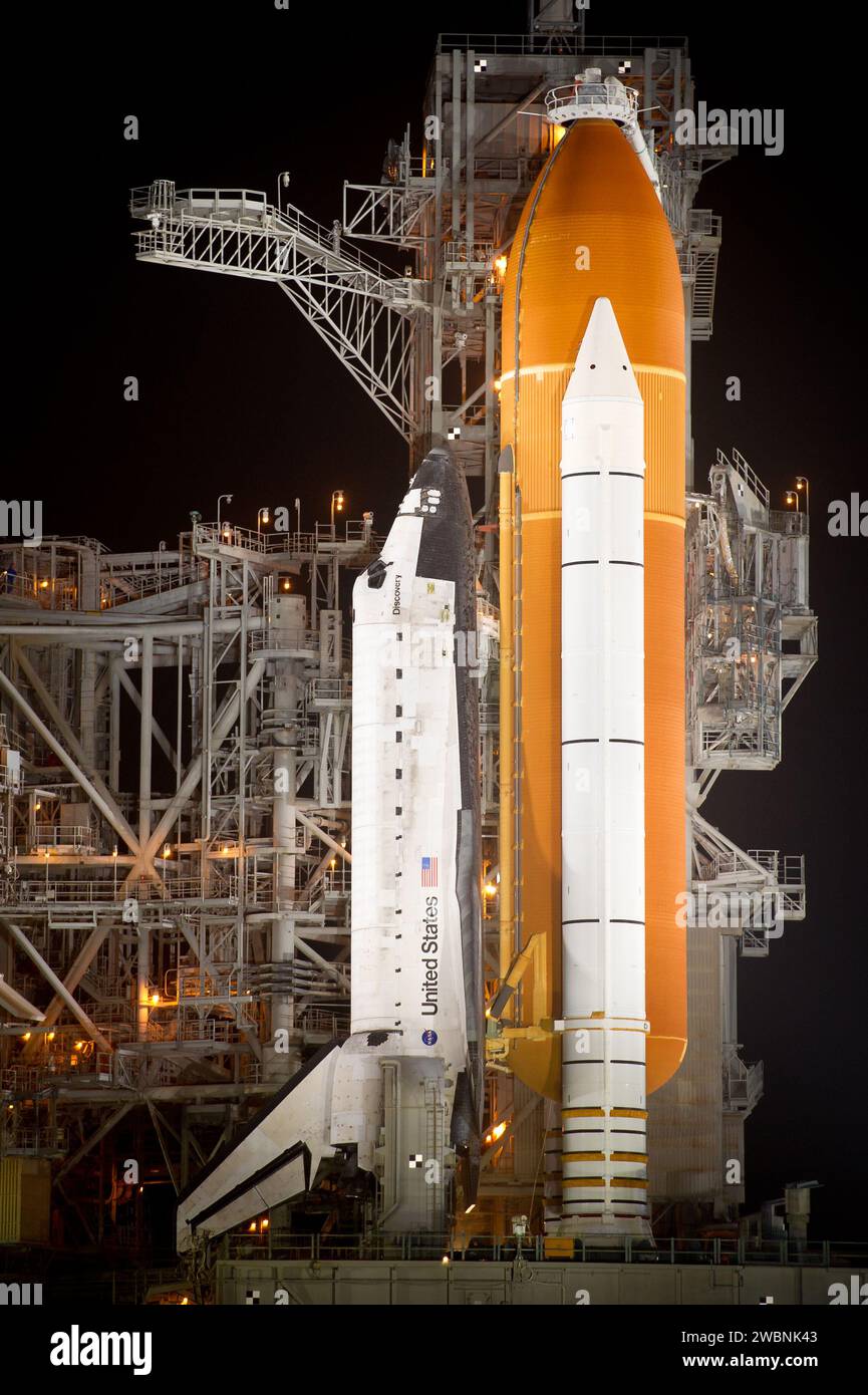 The space shuttle Discovery is seen shortly after the Rotating Service ...