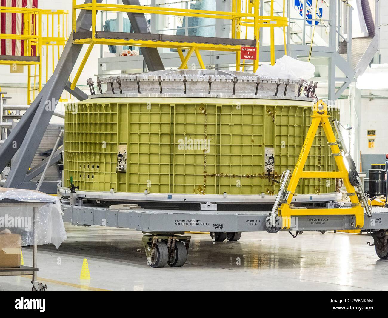 The completed barrel and aft bulkhead of the Orion Artemis I pressure ...