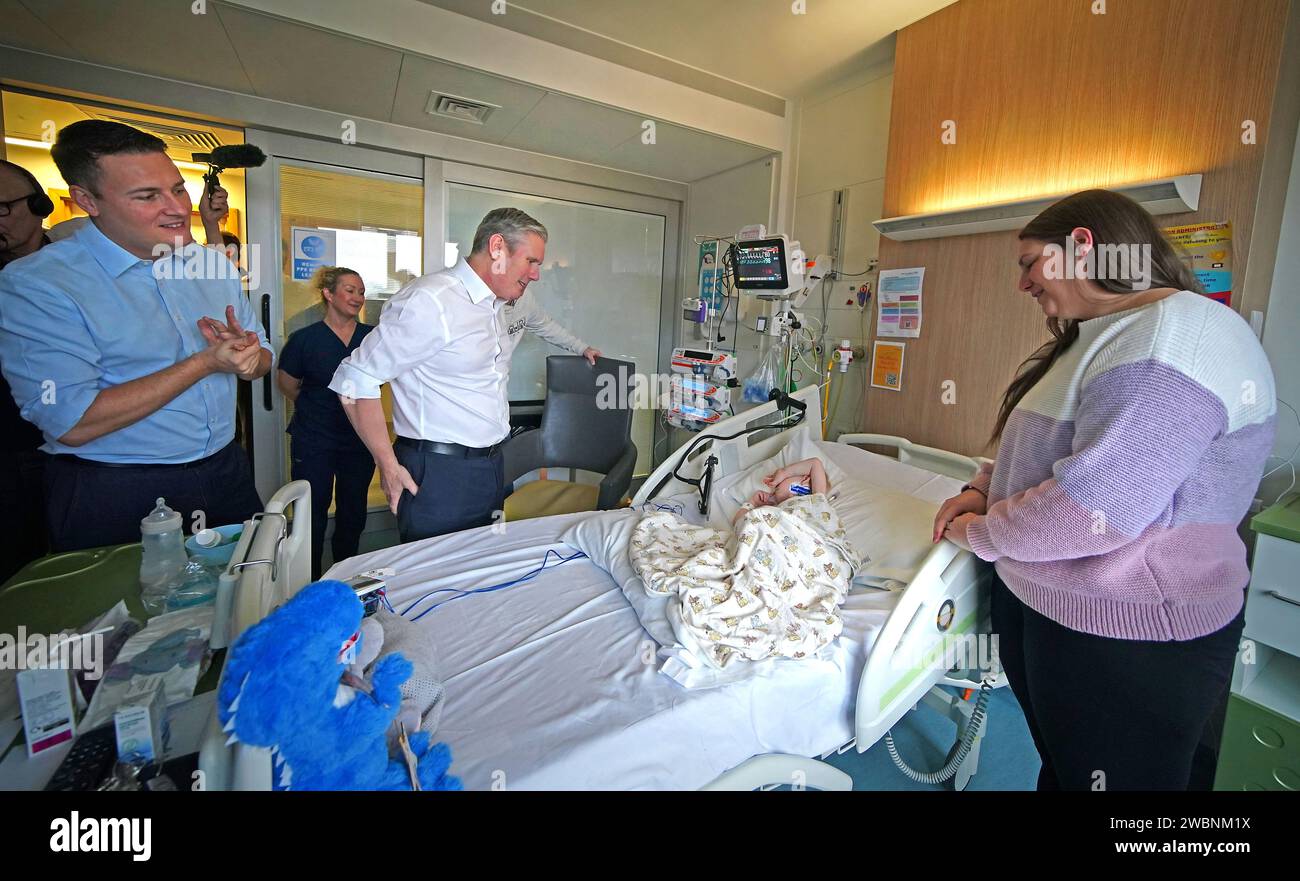 Labour Party leader Sir Keir Starmer (3rd left) and shadow health ...